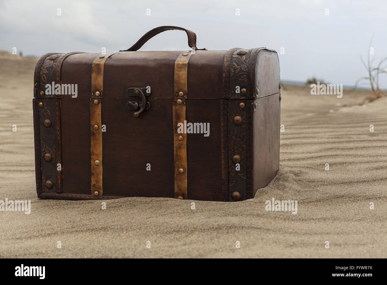 Brown Treasure Chest Stock Photo - Alamy