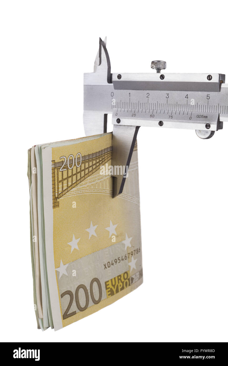 Measuring Euro Banknotes Stock Photo - Alamy