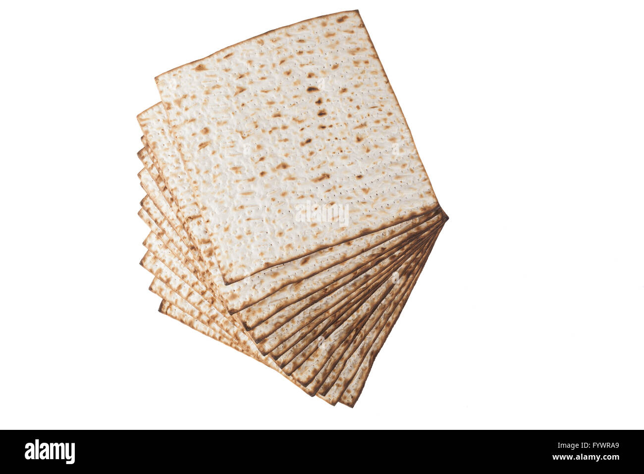 Jewish matzah on white Cut Out Stock Images & Pictures - Alamy