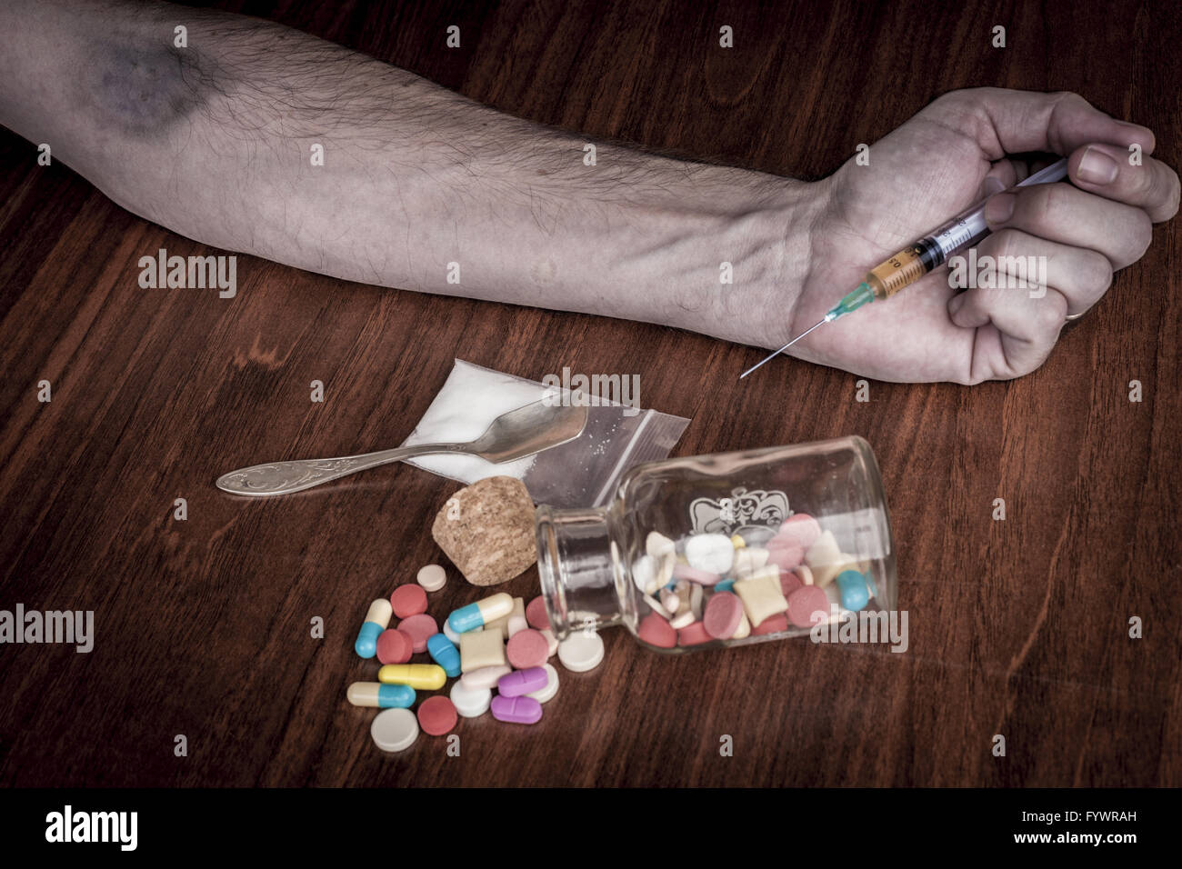 Syringe in Hand Stock Photo - Alamy