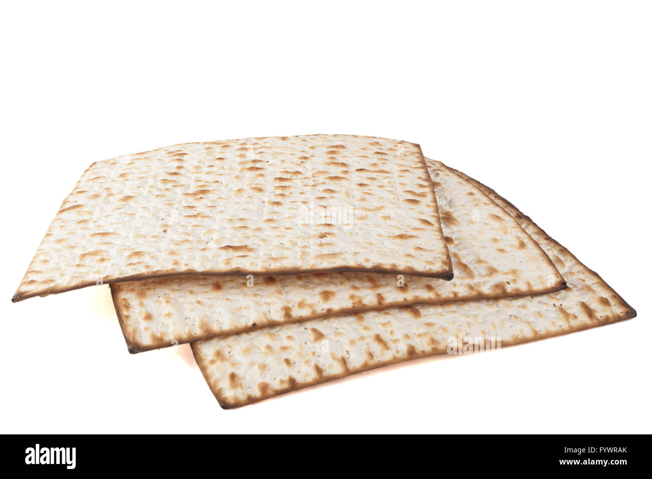 Three Matzot Isolated Stock Photo - Alamy