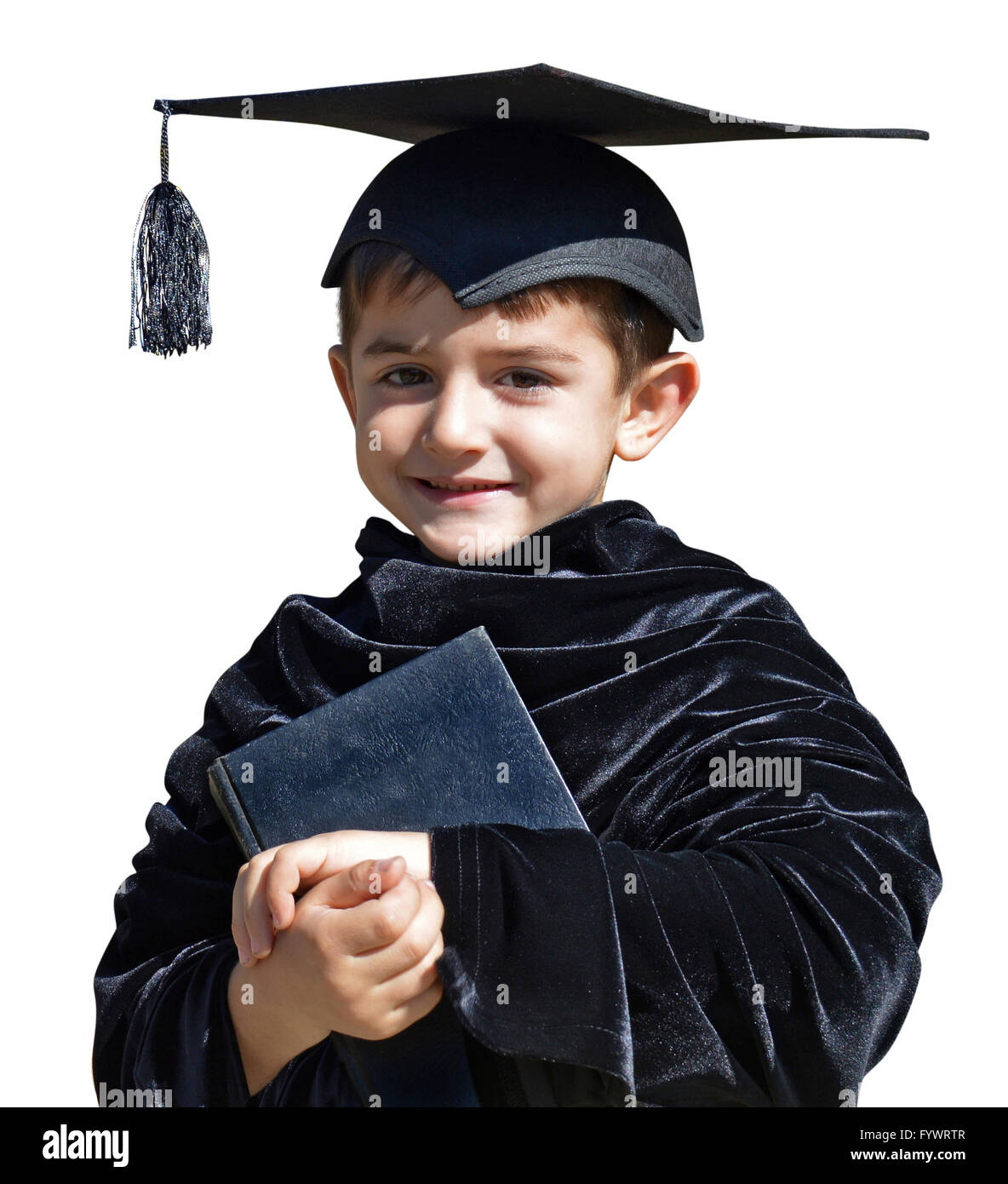 Cute kid graduate with graduation cap Stock Photo - Alamy