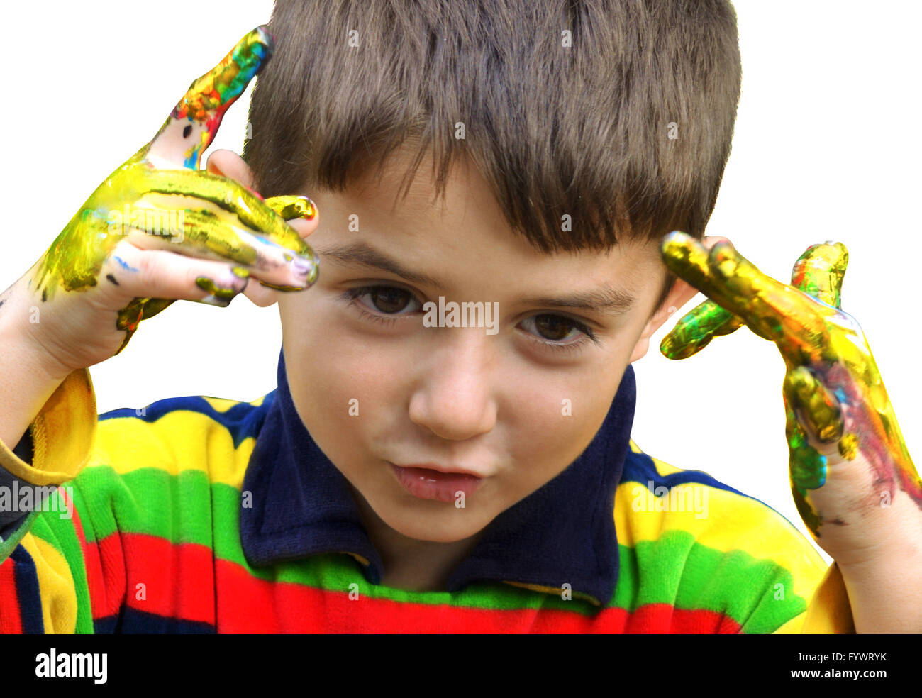 Hands in paint Stock Photo - Alamy