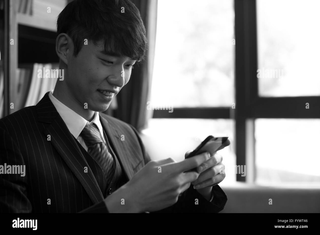 Cafe people wireless device Black and White Stock Photos & Images - Alamy