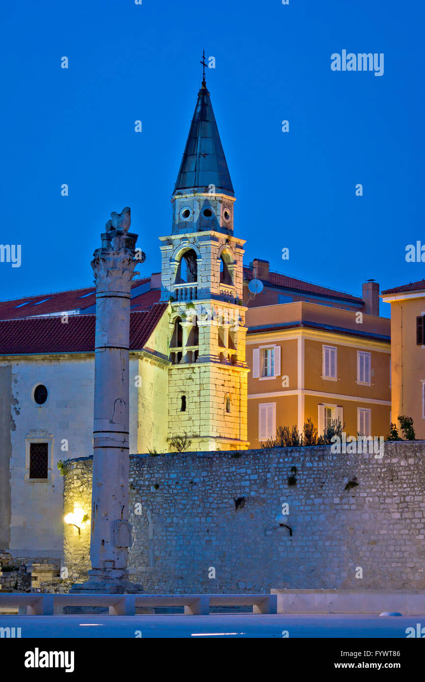 Zadar landmarks evening vertical view Stock Photo - Alamy