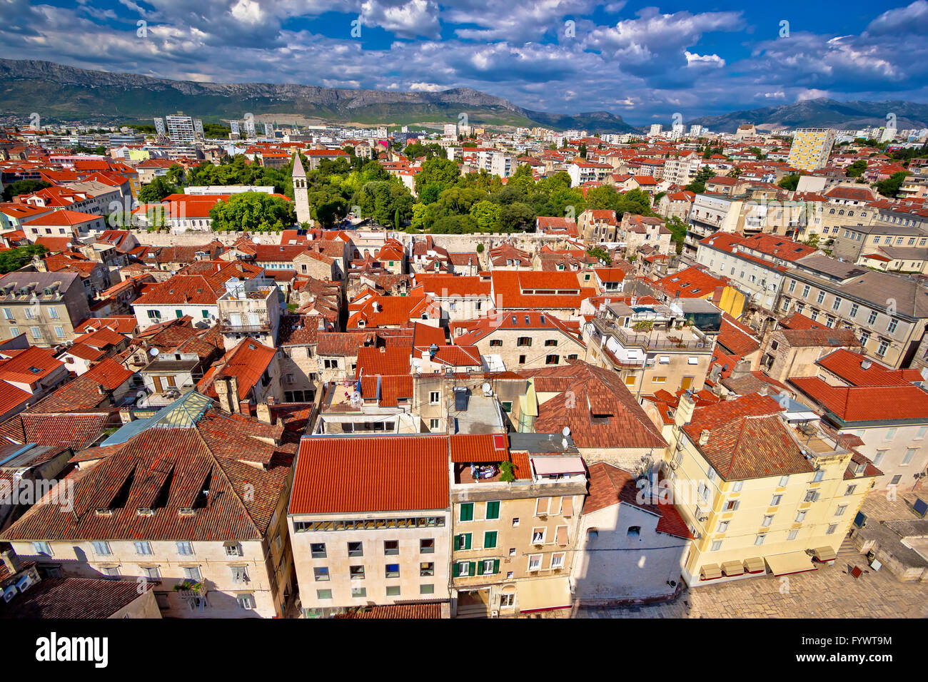 Split old city center aerial view Stock Photo - Alamy