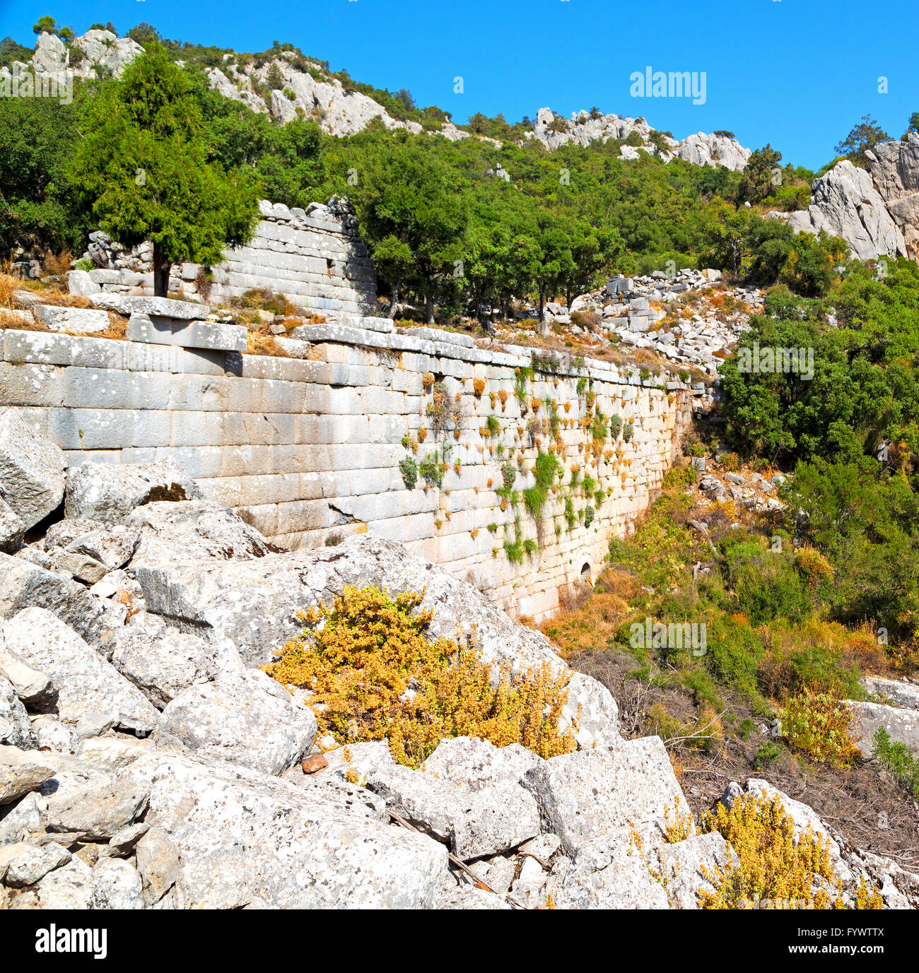 anatolia heritage ruins from the hill in asia turkey termessos old ...