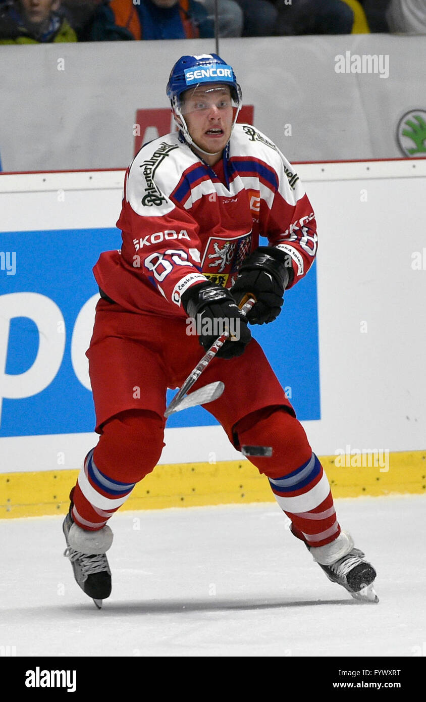 Znojmo, Czech Republic. 27th Apr, 2016. David Pastrnak (CZE) in action ...