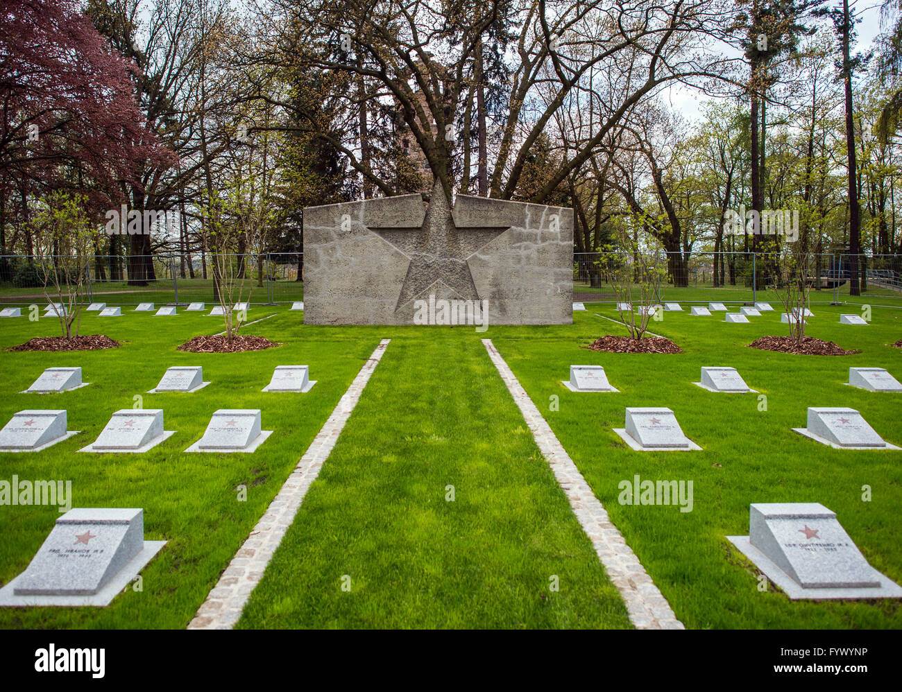 Spremberg, Germany. 28th Apr, 2016. A view of the newly designed Soviet ...