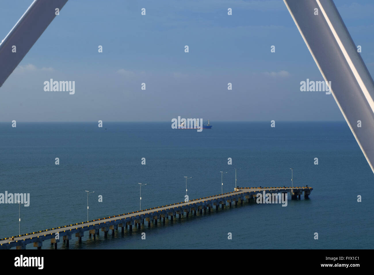 Rupat Island, Indonesia. 16th Apr, 2016. Ship passing in the Malacca ...