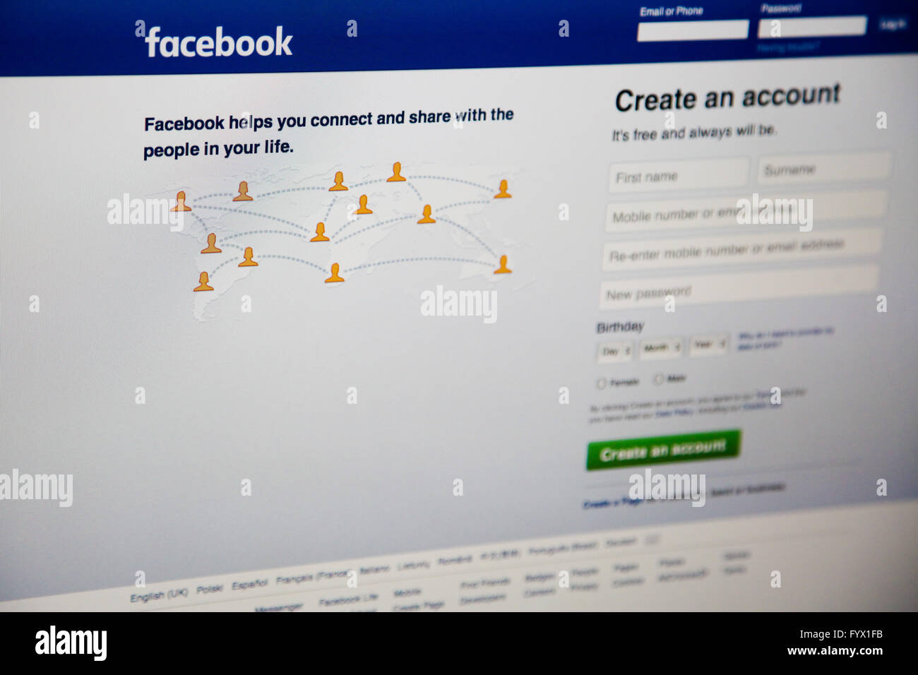 Facebook website page the most popular and biggest social networking ...