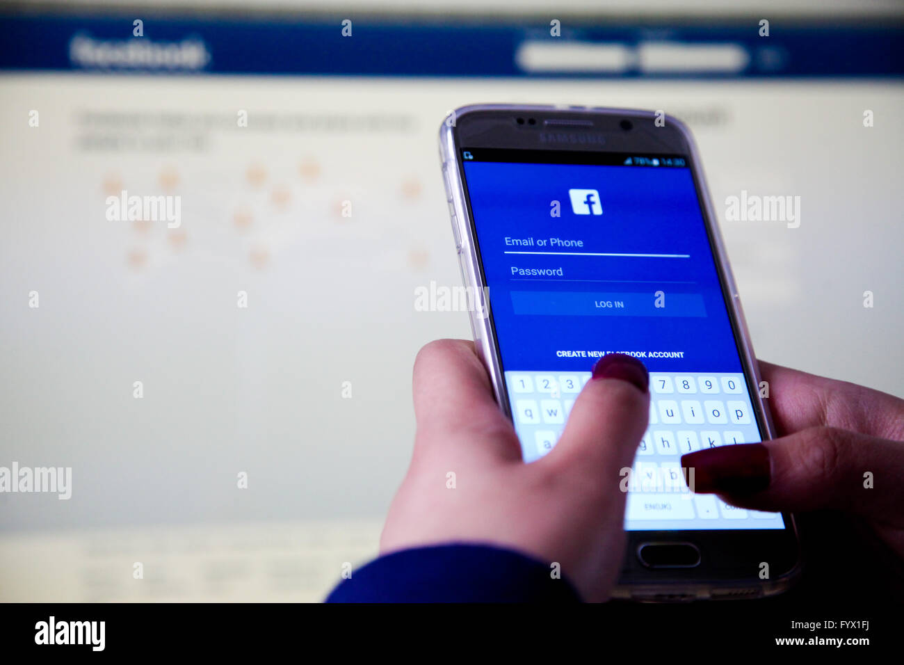 Facebook website page on smartphone the most popular and biggest social ...