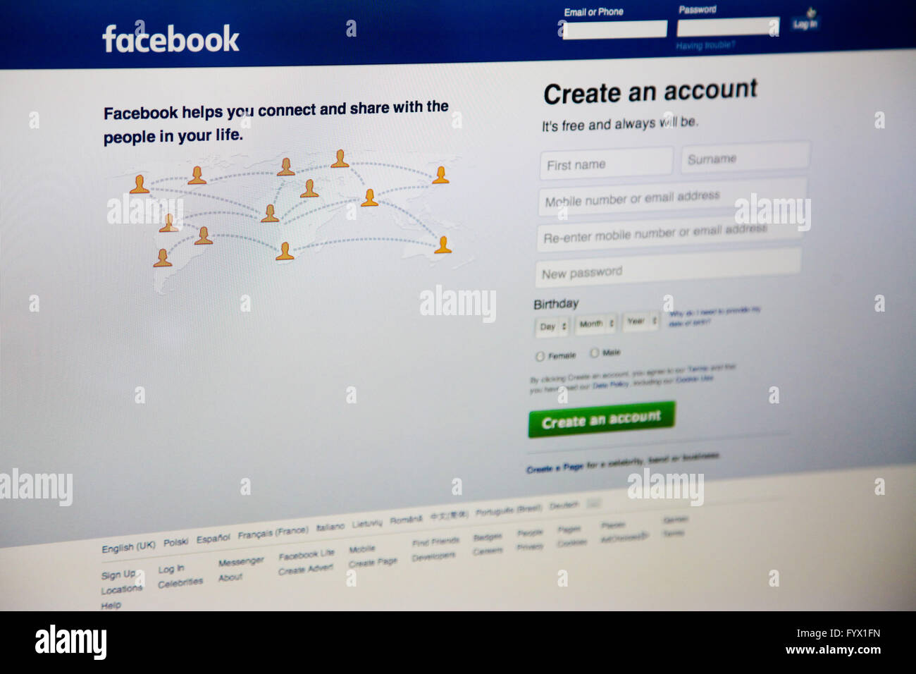 Facebook website page the most popular and biggest social networking ...