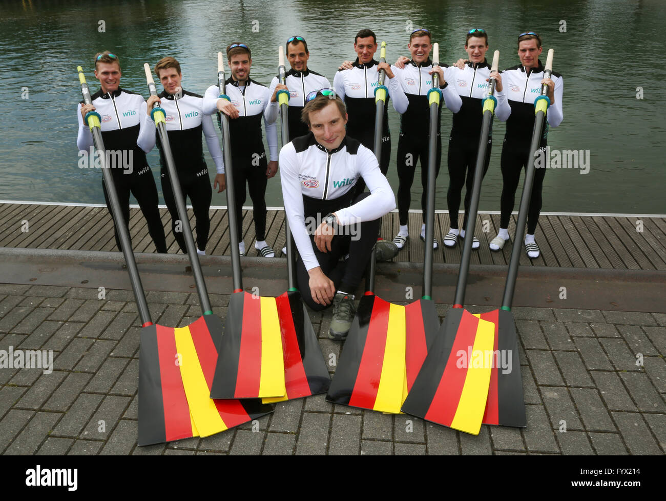 Dortmund, Germany. 28th Apr, 2016. The German men's Eight Olympic ...