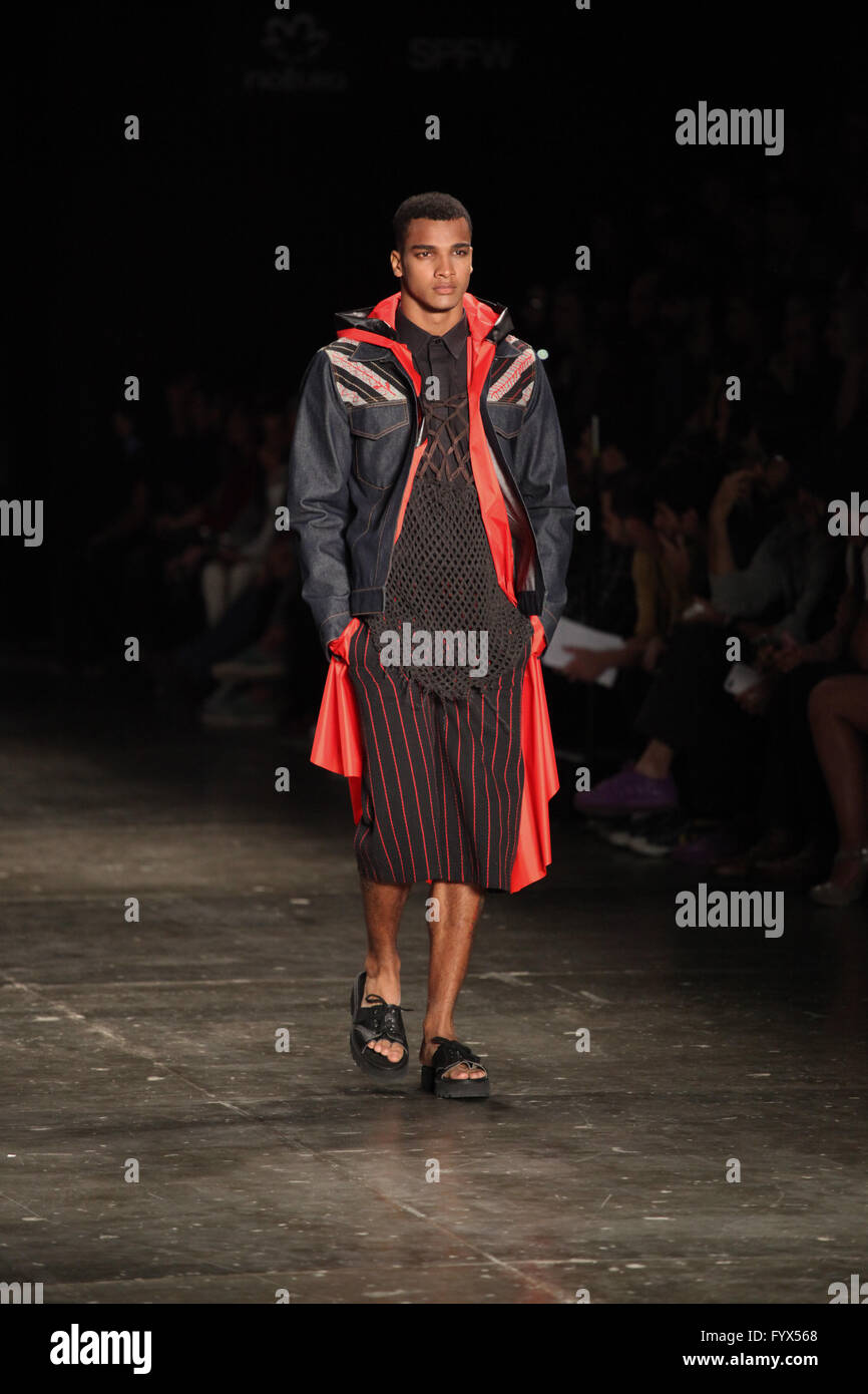 SAO PAULO, Brazil - 04/28/2016: SPFW SUMMER 2017 - Designer Parade Jo?o ...
