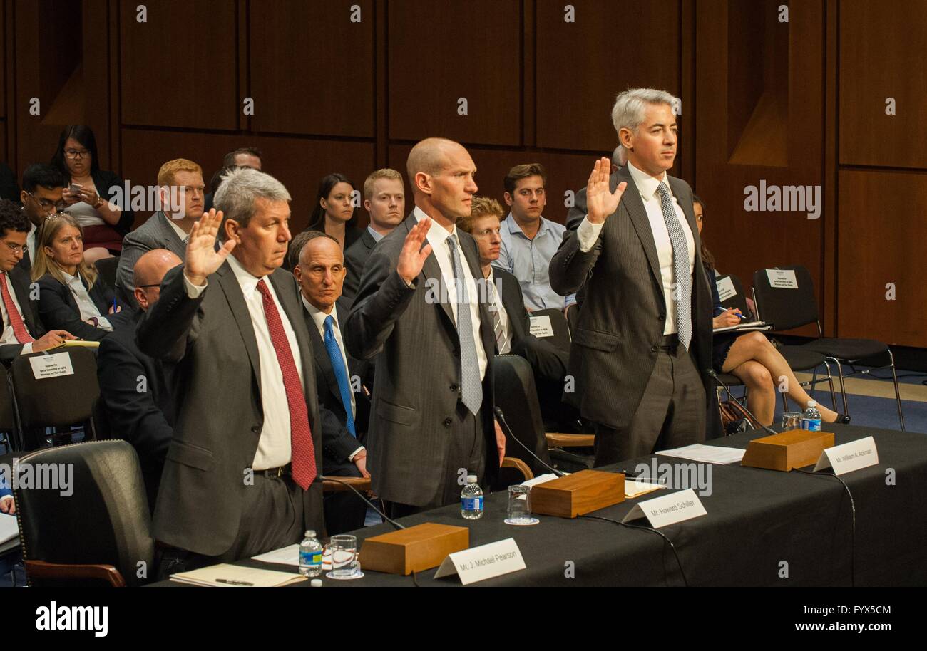 The Valeant Pharmaceuticals executive team are sworn in before ...