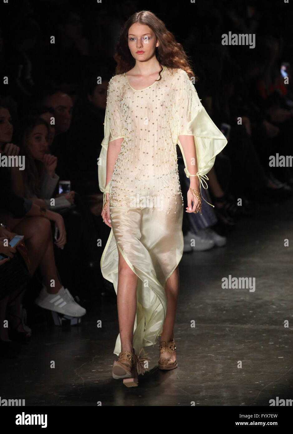 SAO PAULO, Brazil - 04/28/2016: SPFW SUMMER 2017 - Designer Parade Helo ...