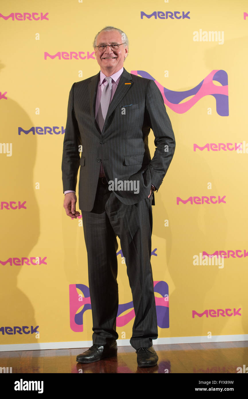 Stefan Oschmann, future Chairman of Merck KGaA, during the general ...