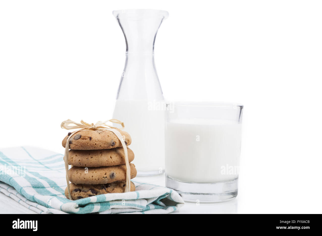 Milk and Cookies Isolated Stock Photo - Alamy