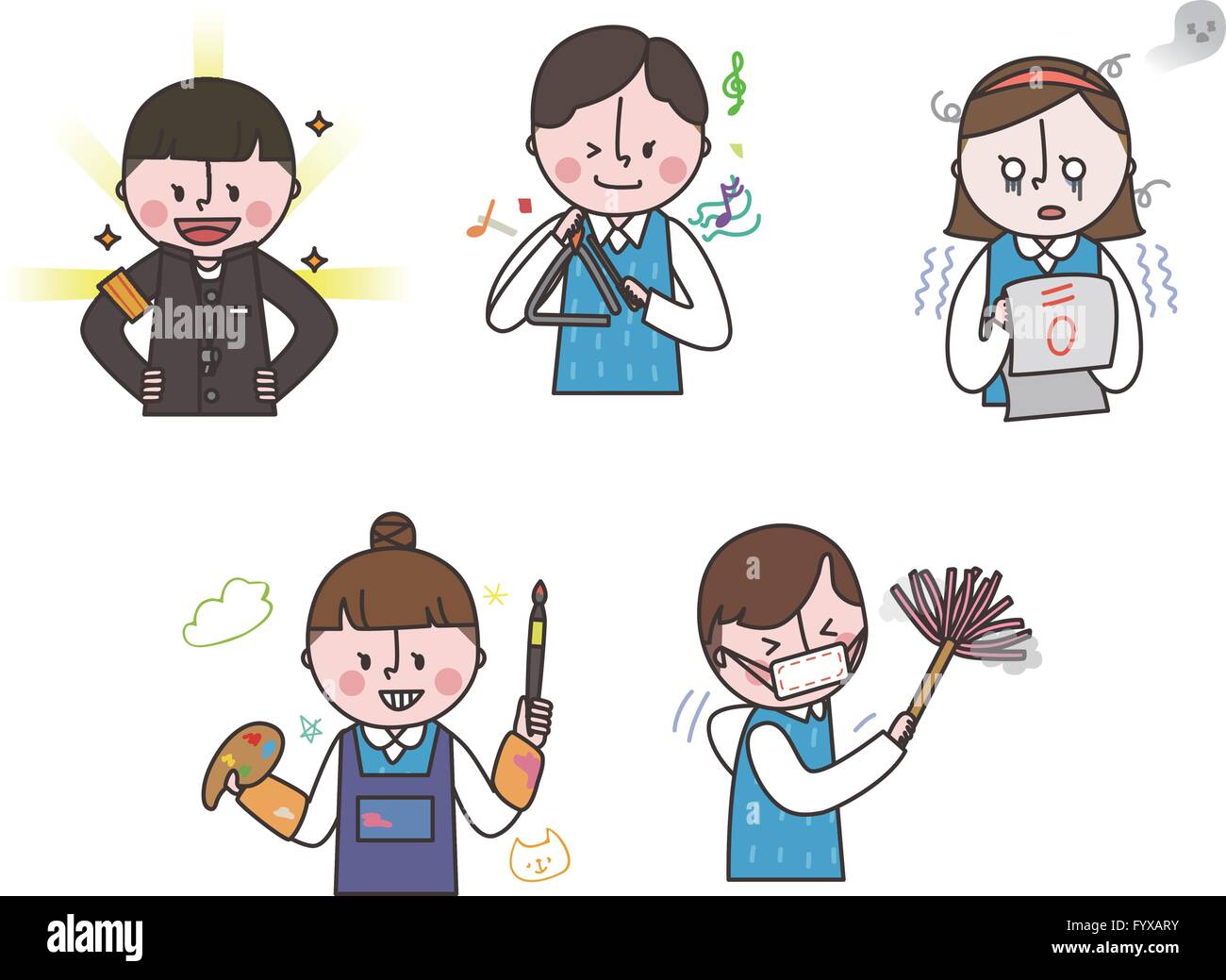 Woman studying painting Stock Vector Images - Alamy