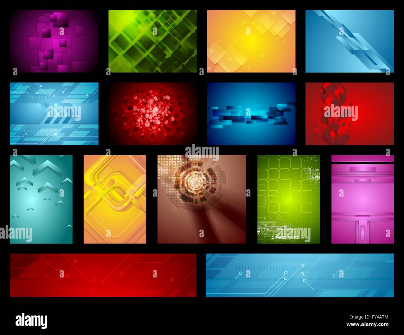 Bright hi-tech backgrounds collection Stock Photo - Alamy