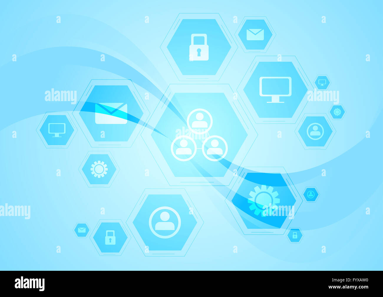 Blue hi-tech wavy background Stock Photo - Alamy