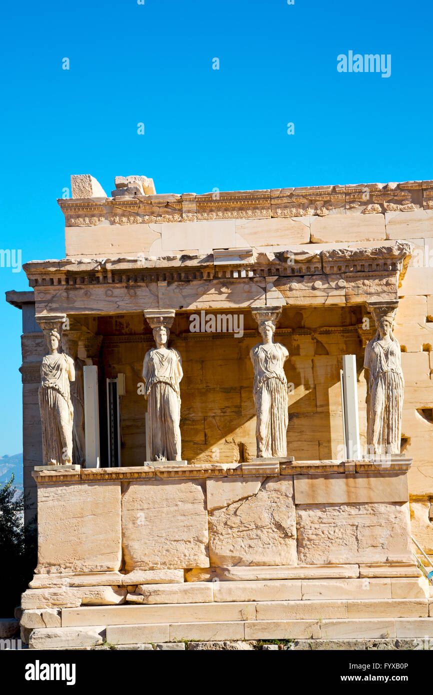 statue acropolis place in greece the architecture Stock Photo - Alamy