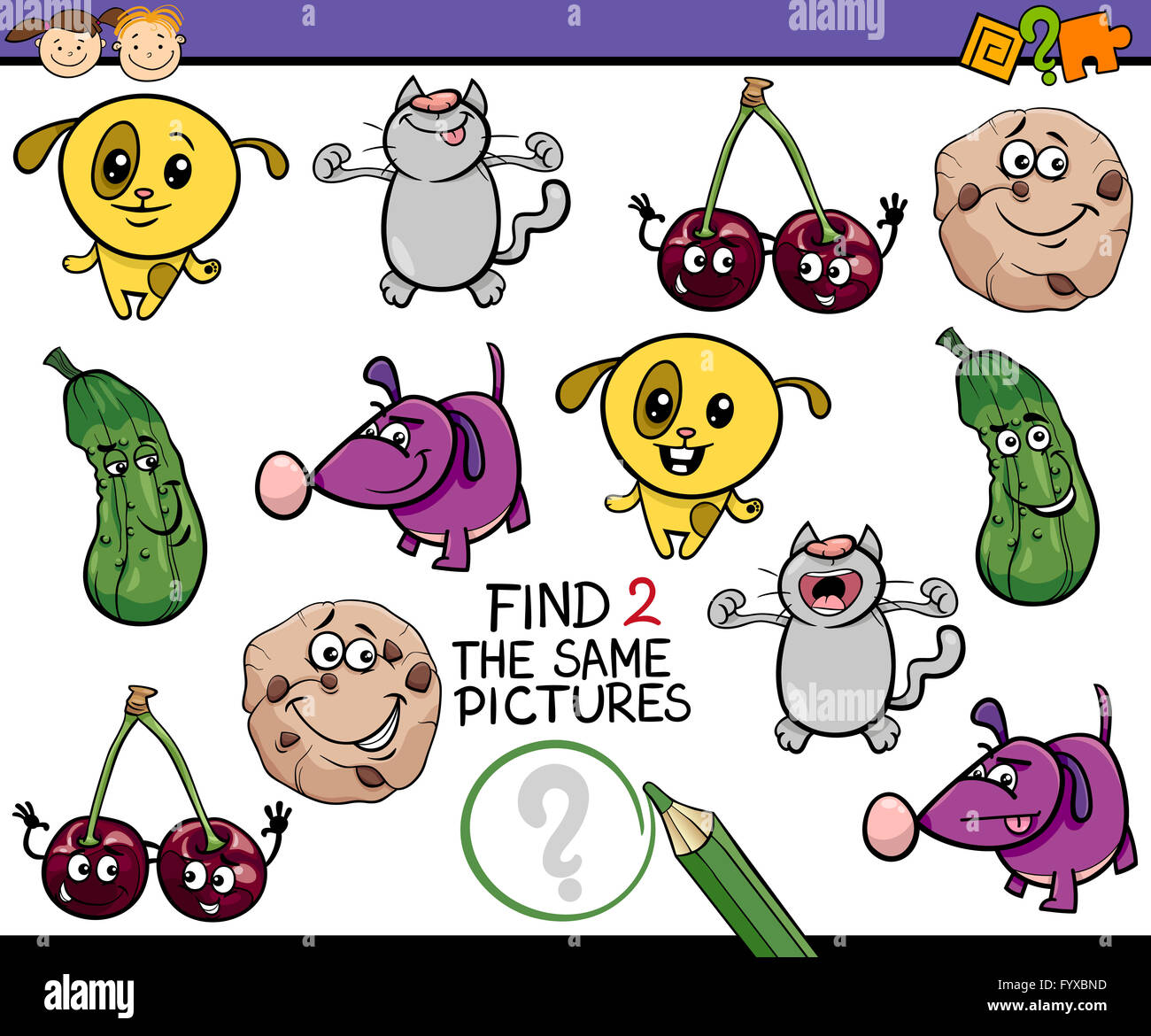 kindergarten task for children Stock Photo - Alamy