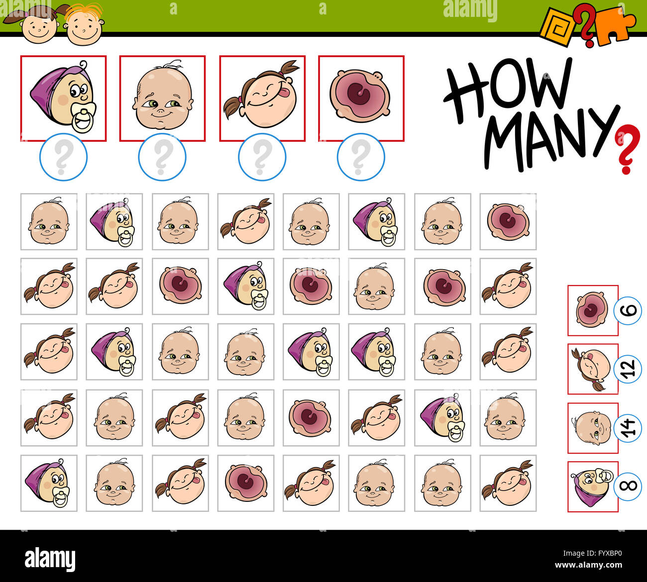 counting task for kids Stock Photo - Alamy