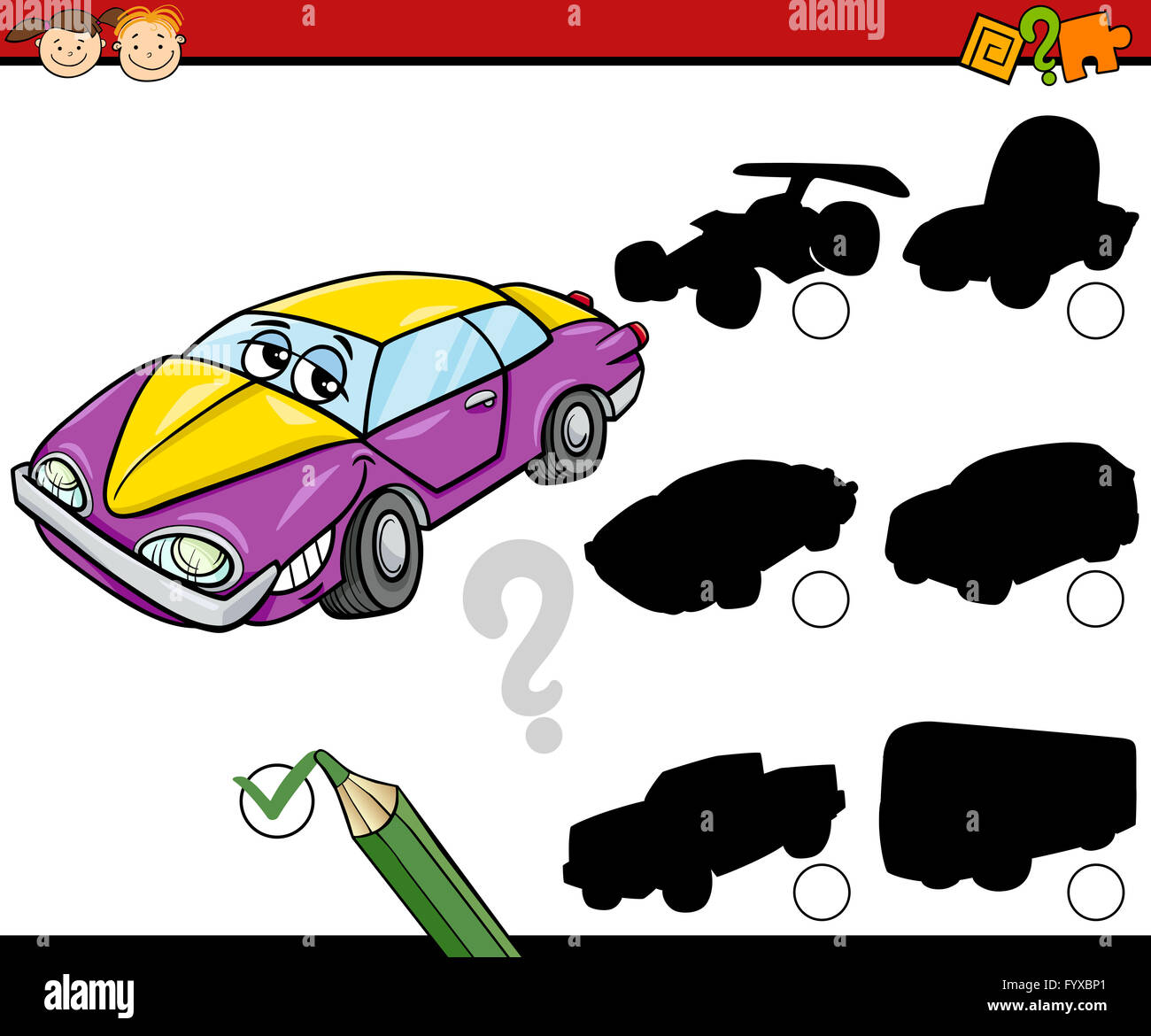 preschool shadows task cartoon Stock Photo - Alamy