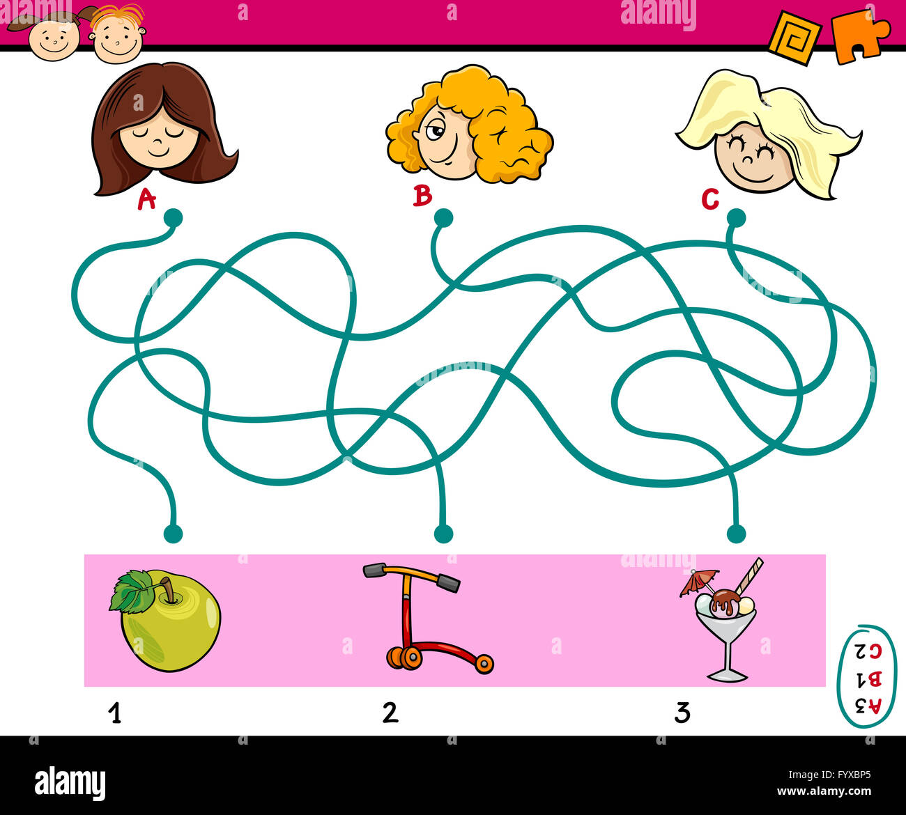 find path task for children Stock Photo - Alamy