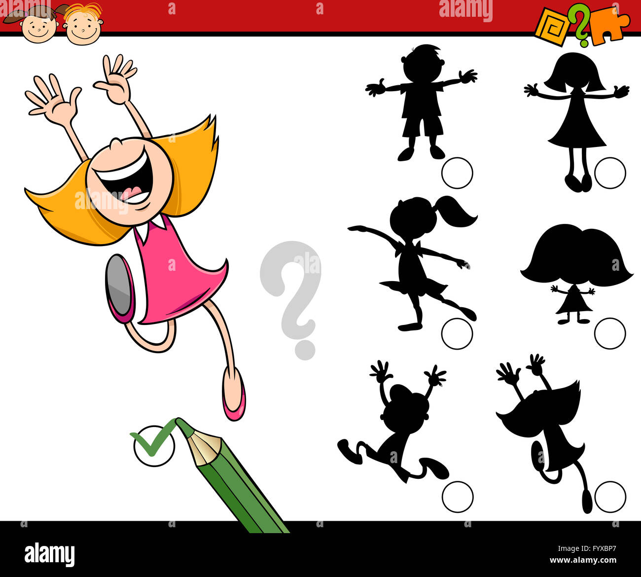 shadows task for children Stock Photo - Alamy