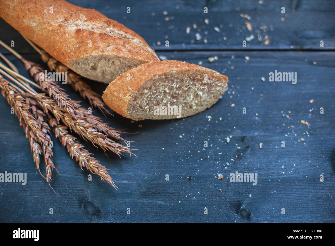 Bread composition with wheats Stock Photo - Alamy