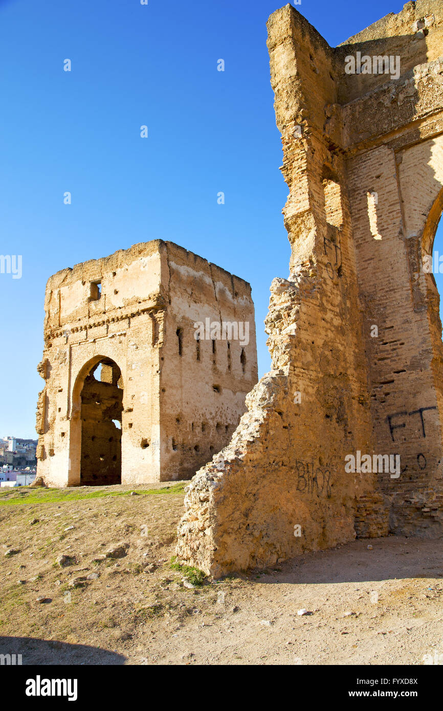 morocco arch in africa old construction blue Stock Photo - Alamy