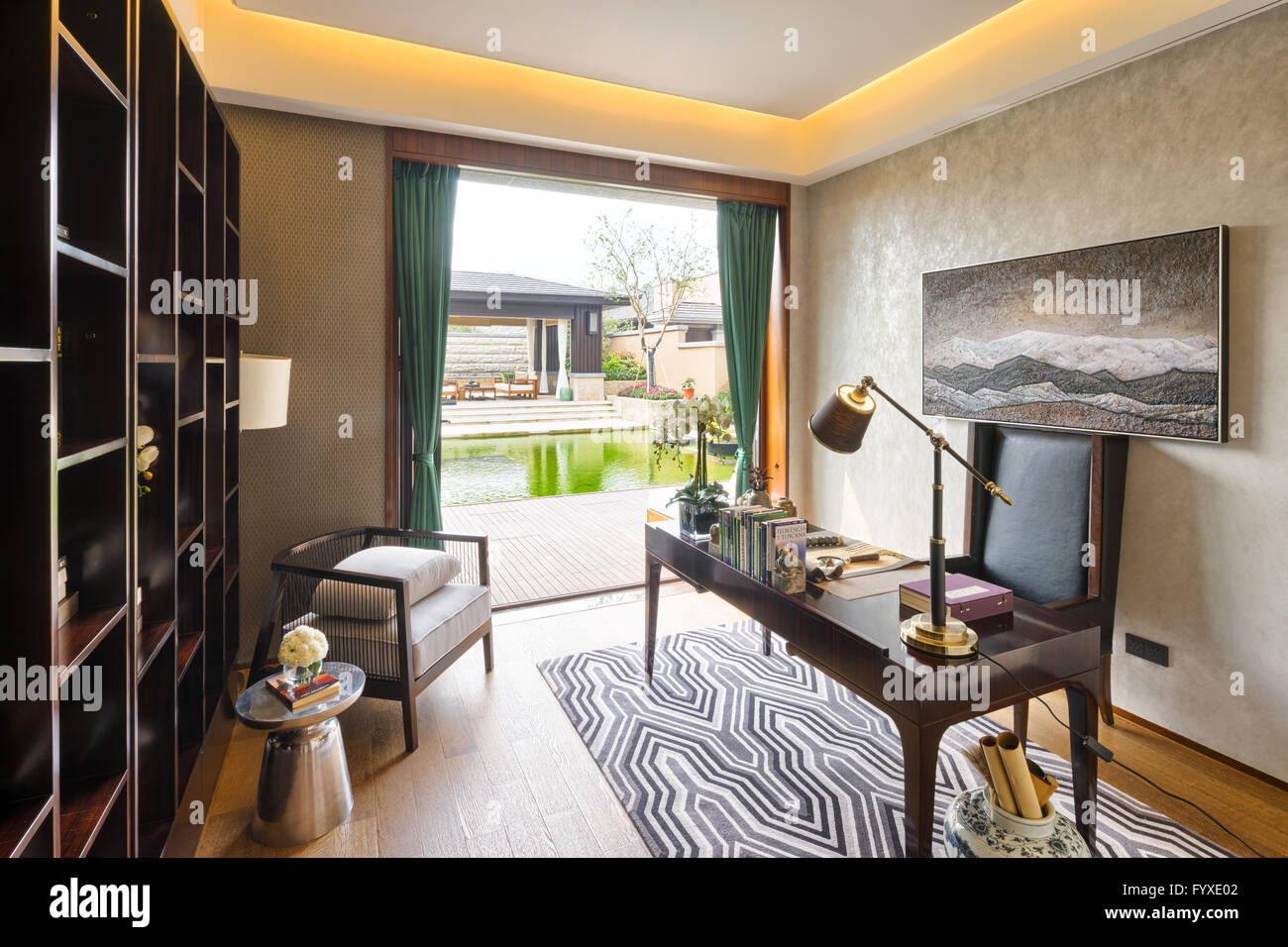 interior of modern reading room Stock Photo - Alamy