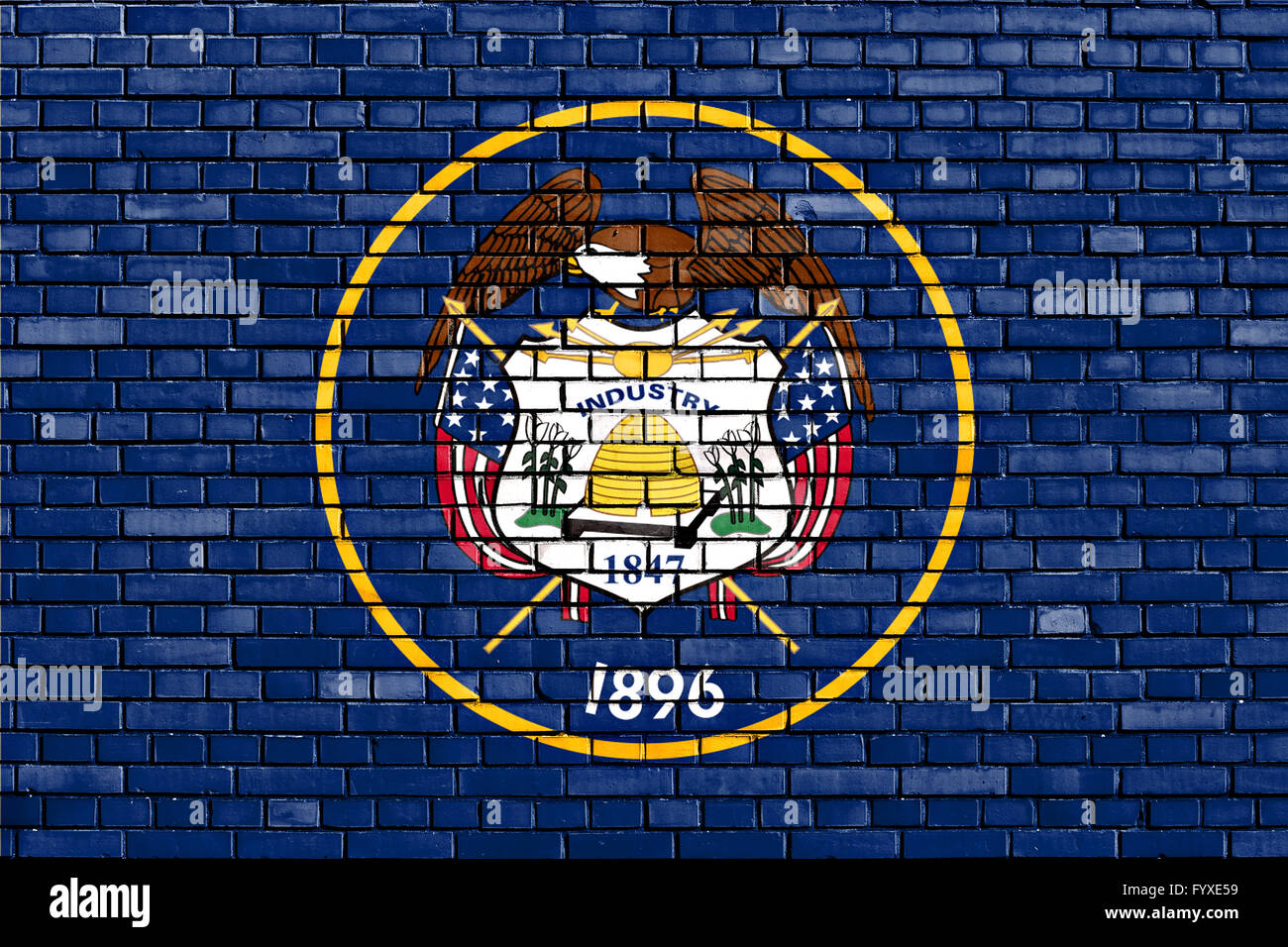 Flag utah on brick hi-res stock photography and images - Alamy