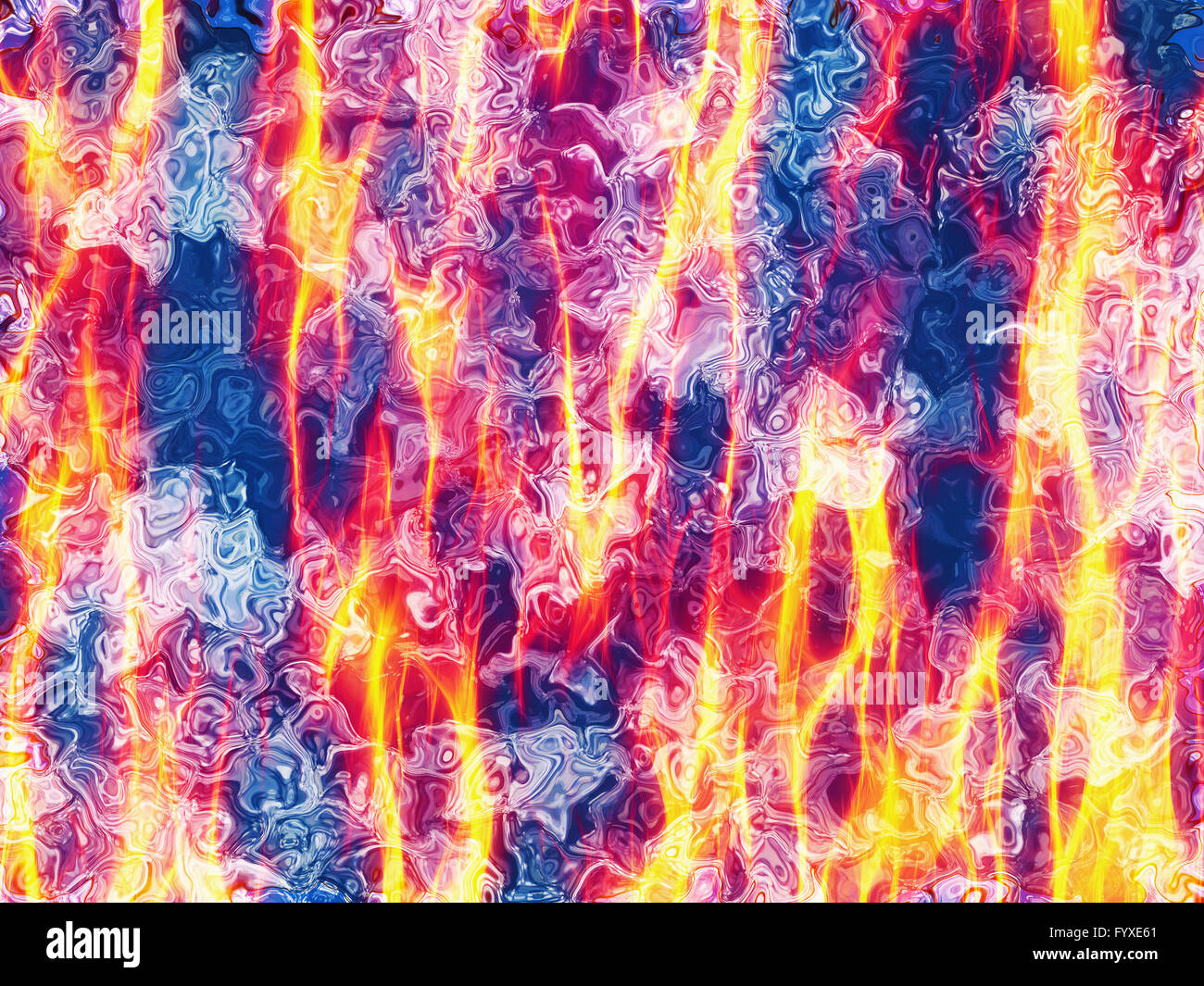 Blue And Red Fire Background