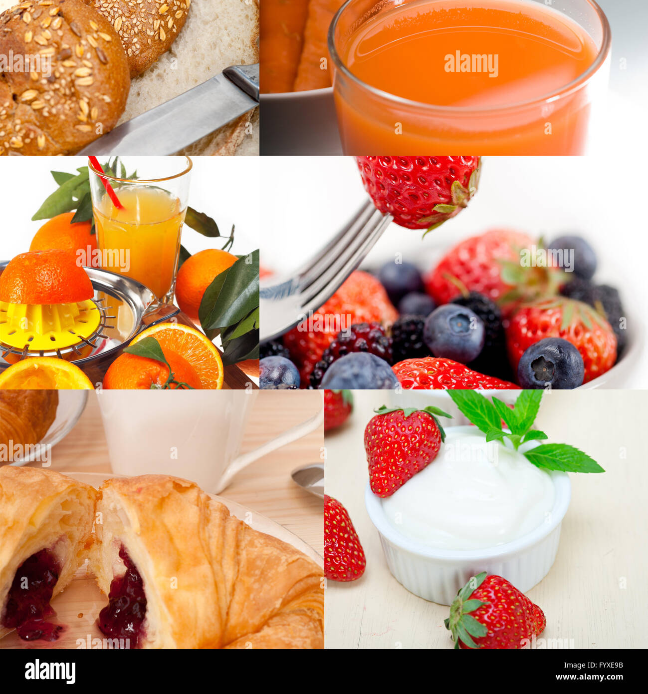 Breakfast food collage hi-res stock photography and images - Alamy