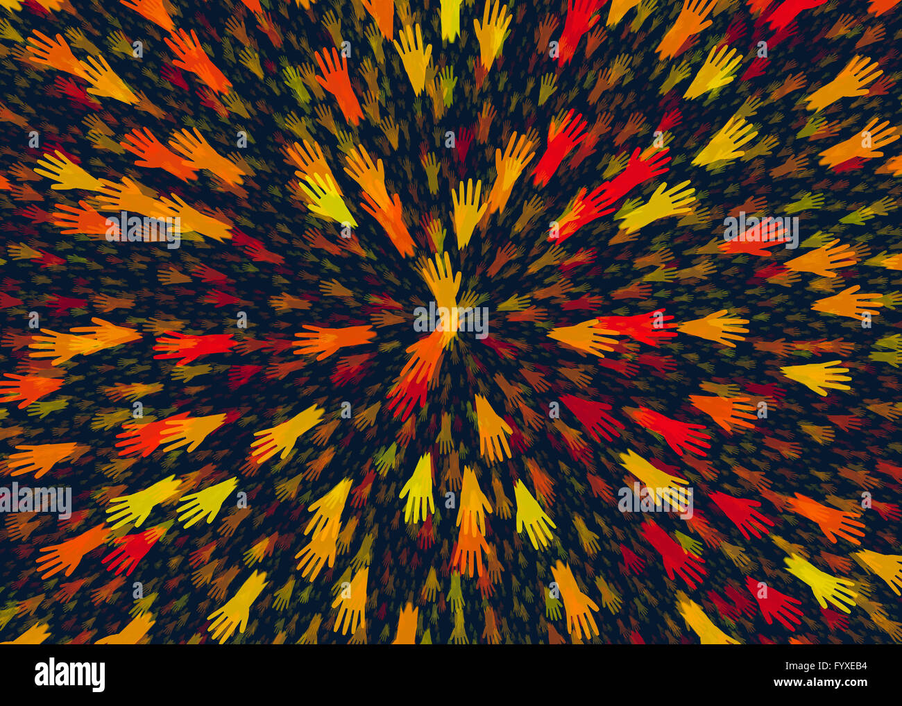 abstract background from different open hands Stock Photo - Alamy