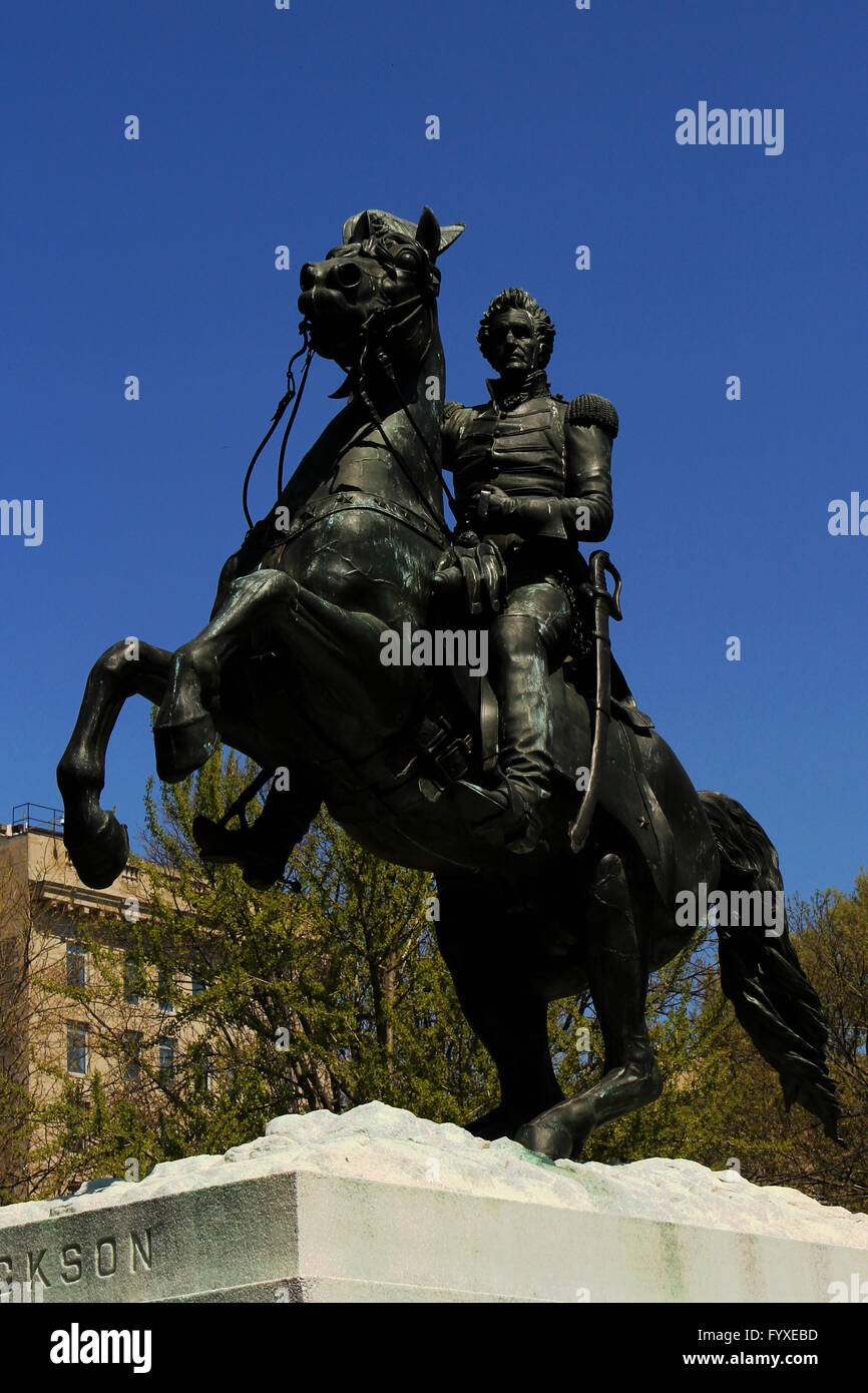 statue of andrew jackson washington dc brian mcguire Stock Photo - Alamy