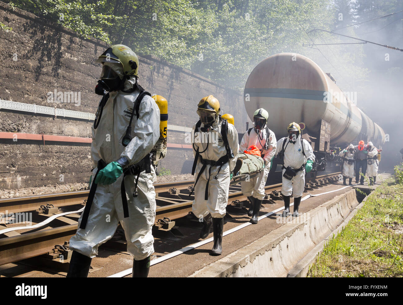 Toxic chemicals emergency rescue people Stock Photo - Alamy