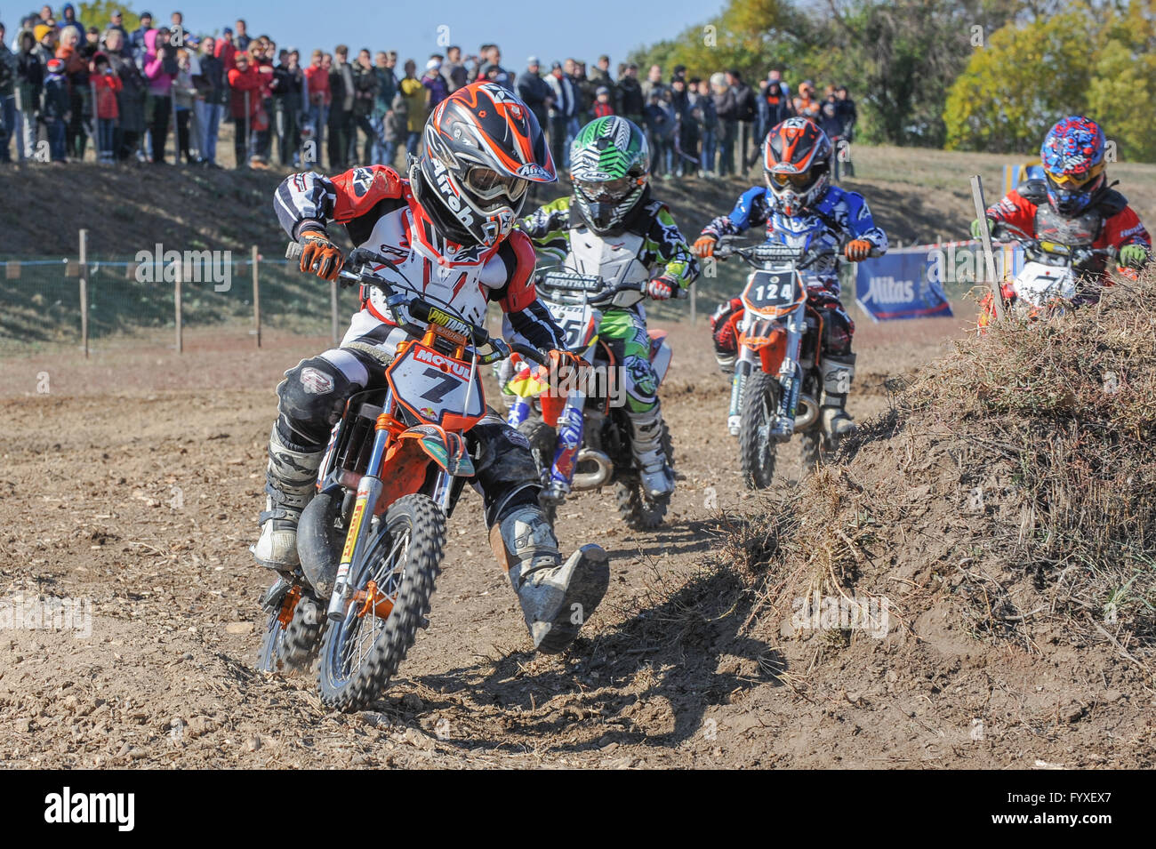 Motocross rider on a track Stock Photo - Alamy