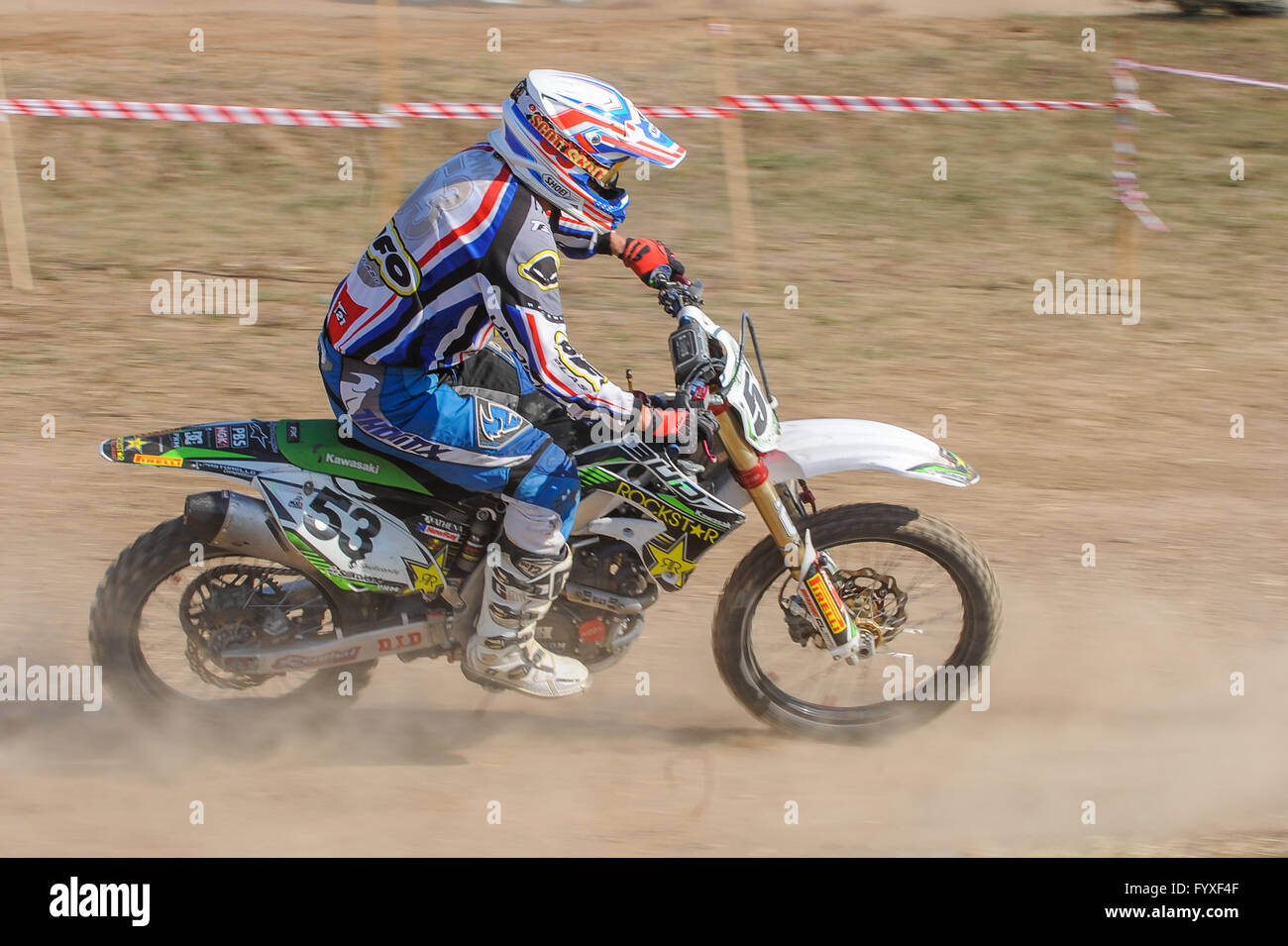Professional motocross motorcycle rider jumping hi-res stock ...