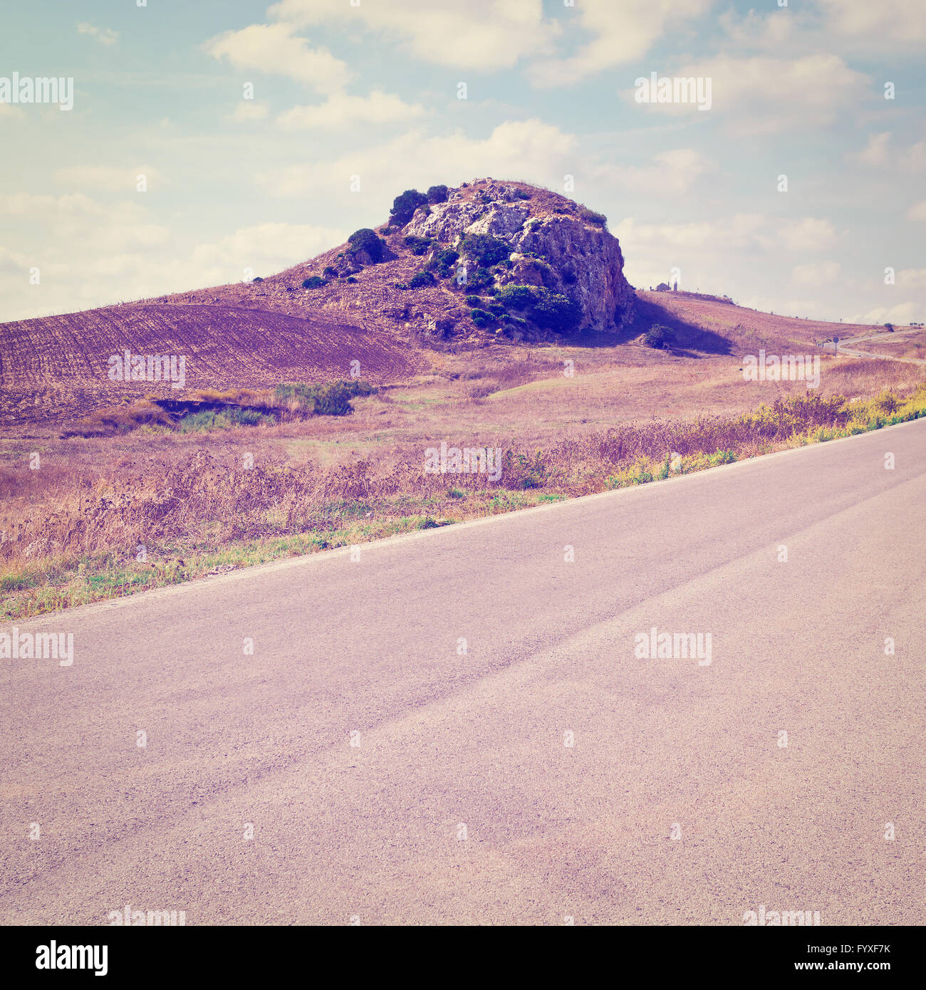 Village landscape asphalt road hi-res stock photography and images - Alamy