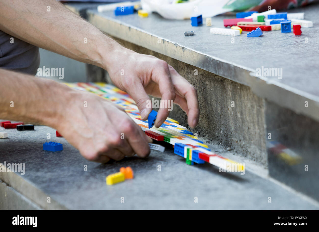 Lego blocks art work Stock Photo - Alamy