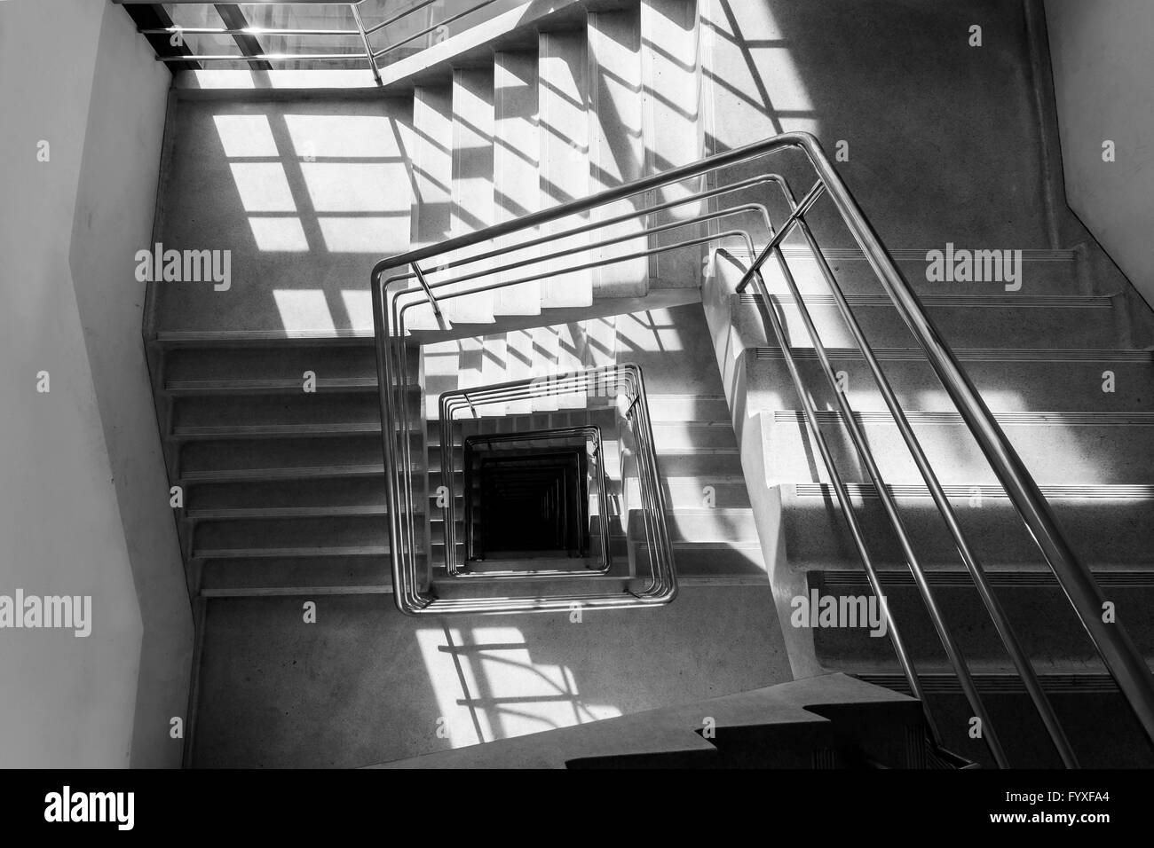 Staircase climbing to tower Black and White Stock Photos & Images - Alamy