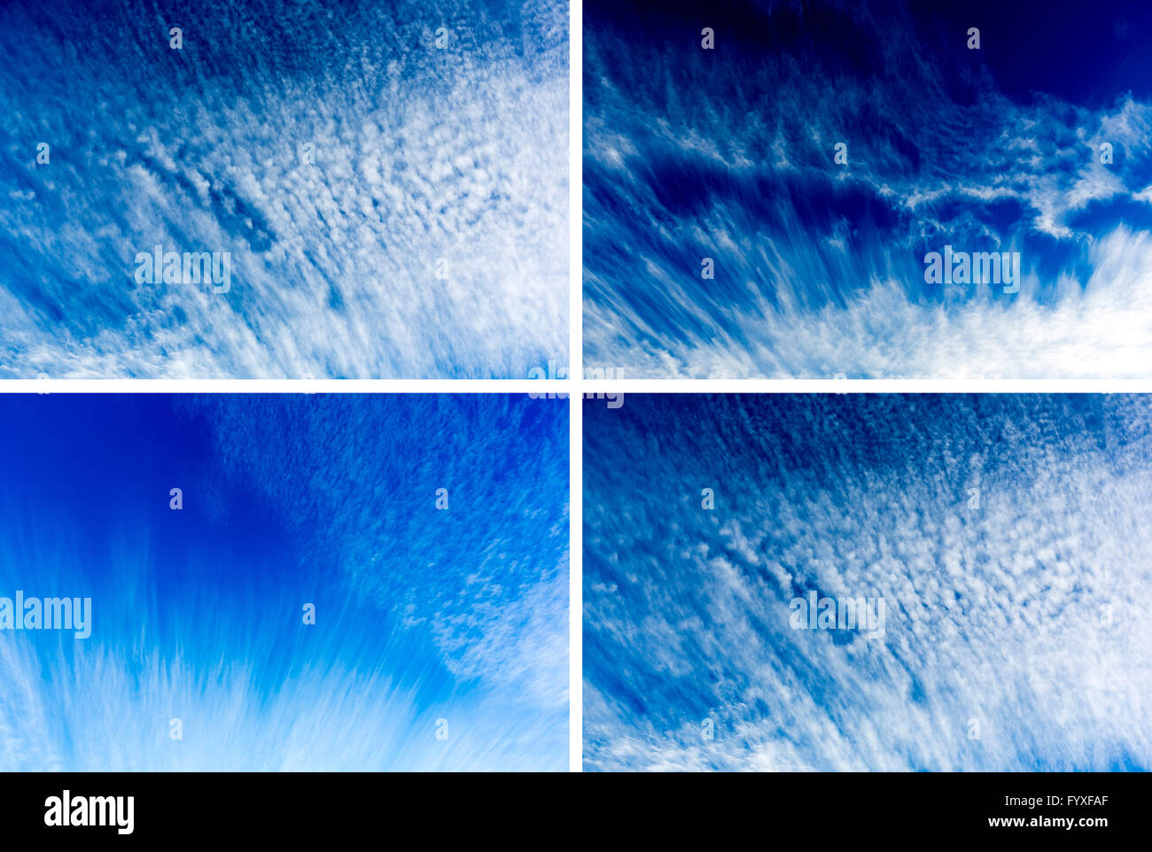 Blue sky clouds photo collage Stock Photo - Alamy
