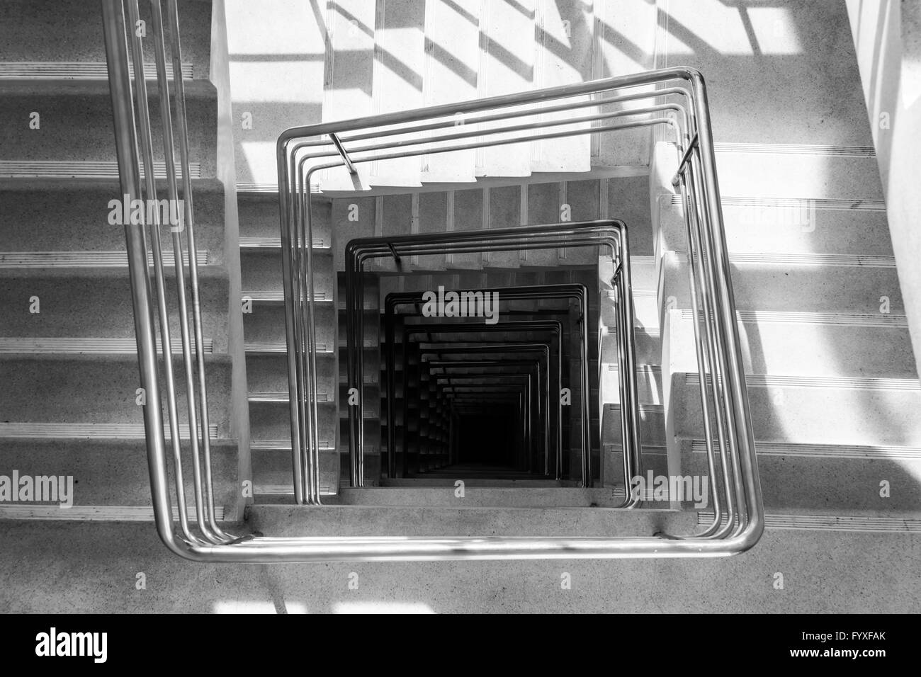 Upside view of a Square staircase Stock Photo - Alamy
