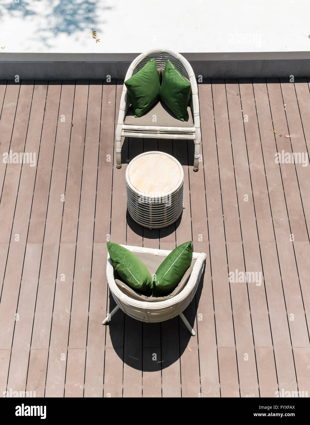 top view of bench in the outdoor garden Stock Photo - Alamy