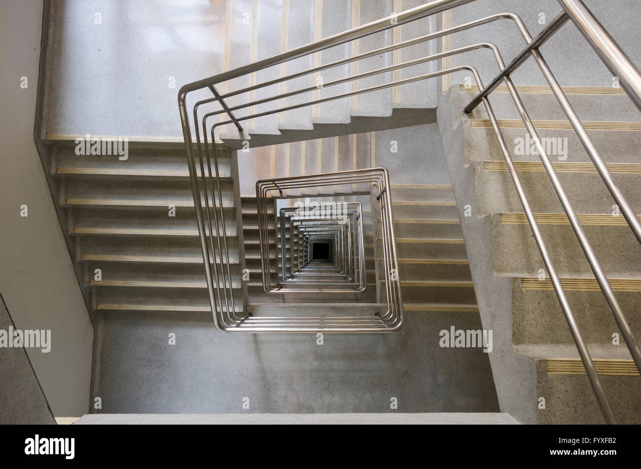 Upside view of a Square staircase Stock Photo - Alamy